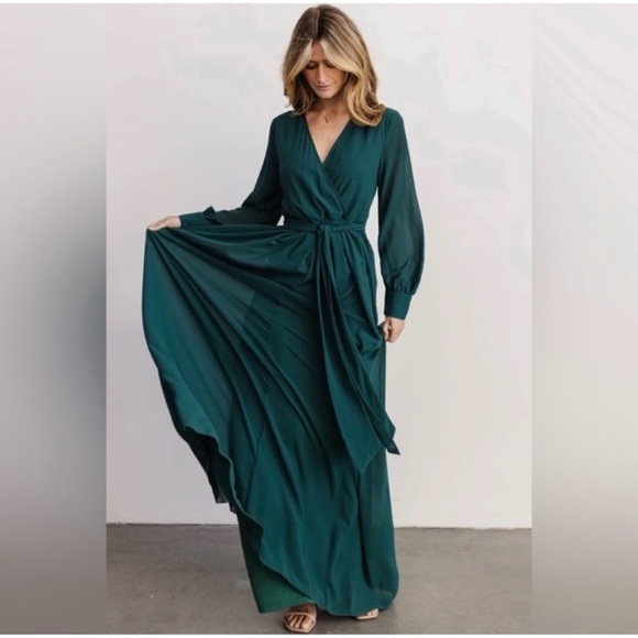 Baltic Born | Dresses | Baltic Born Lydia Hunter Emerald Green Wrap ...